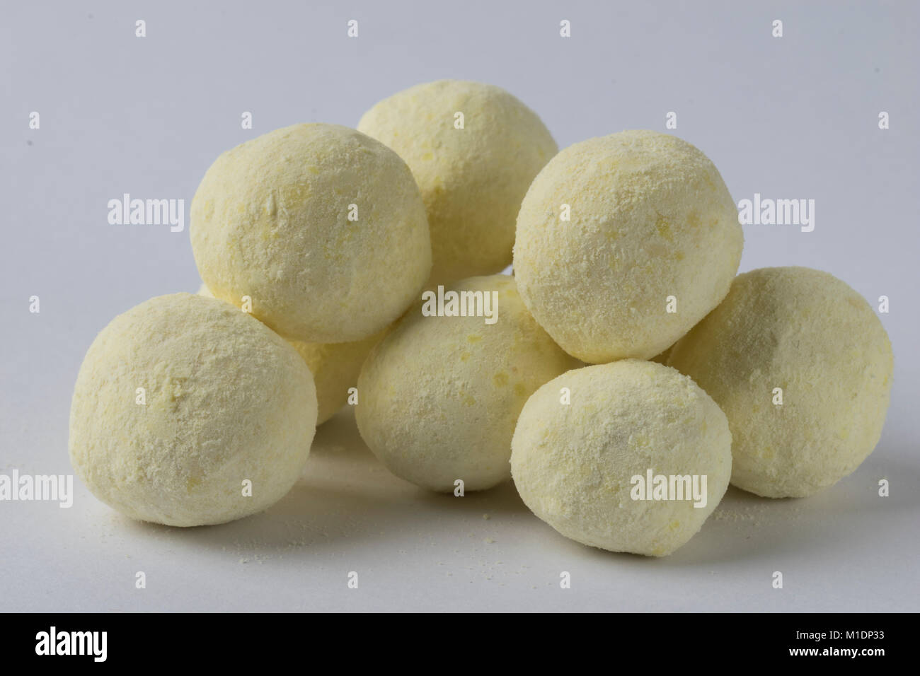 Lemon Bon Bons isolated on a white background Stock Photo - Alamy