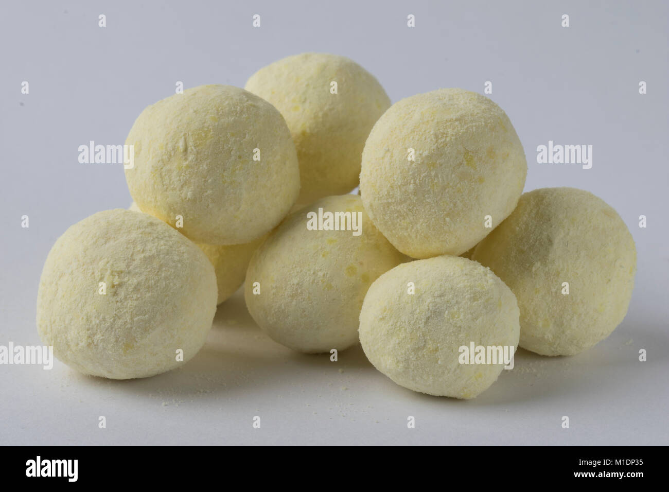 Lemon Bon Bons isolated on a white background Stock Photo - Alamy