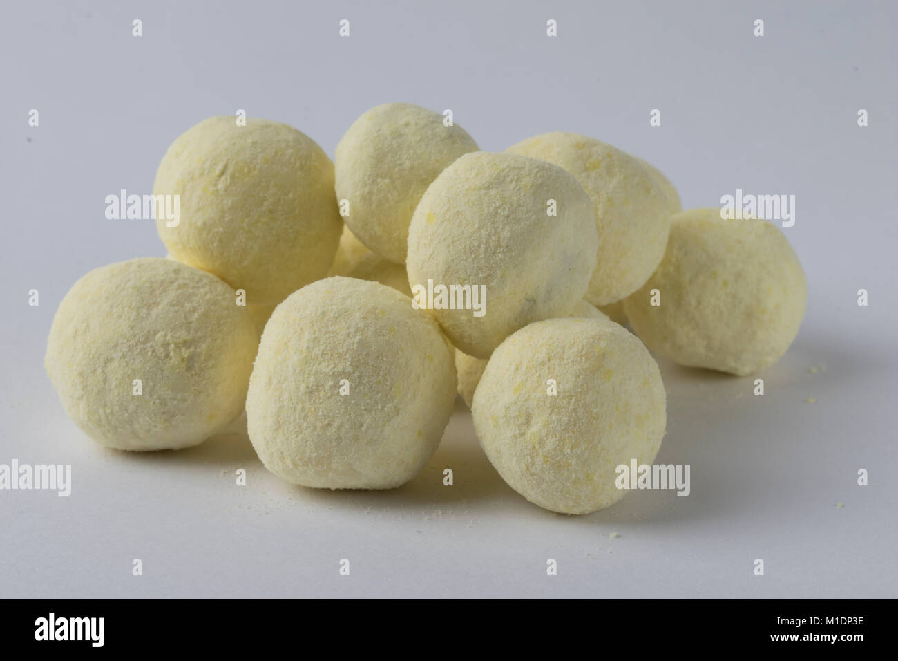 Lemon Bon Bons isolated on a white background Stock Photo - Alamy