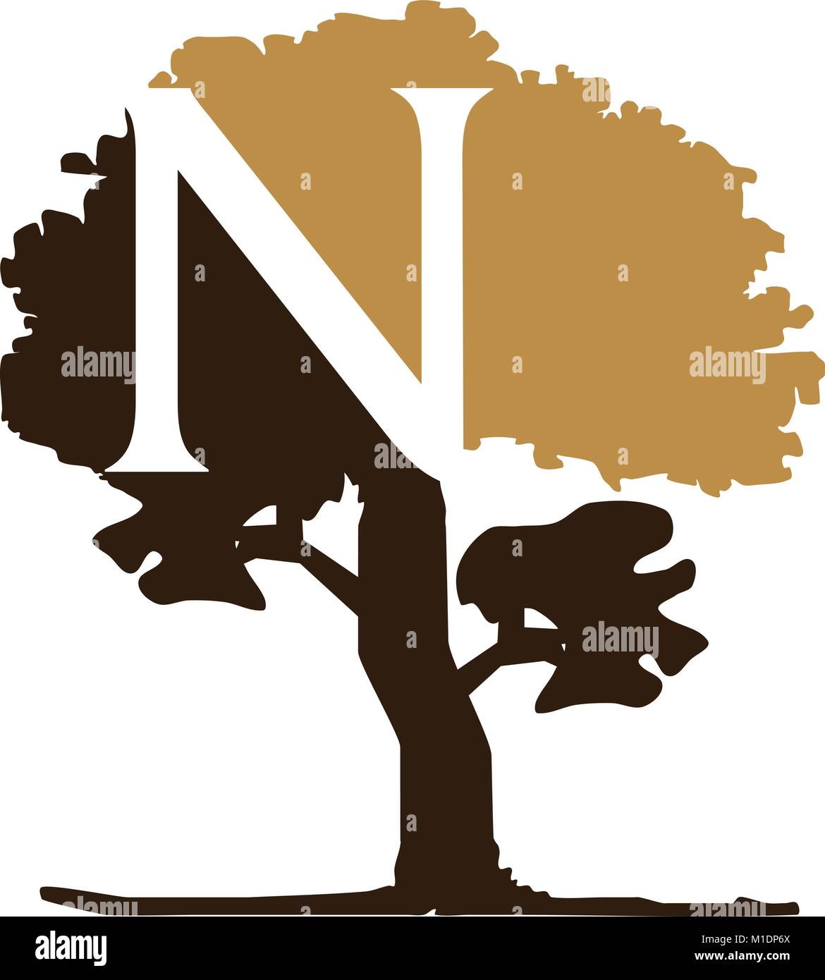 Letter n oak leaf hi-res stock photography and images - Alamy