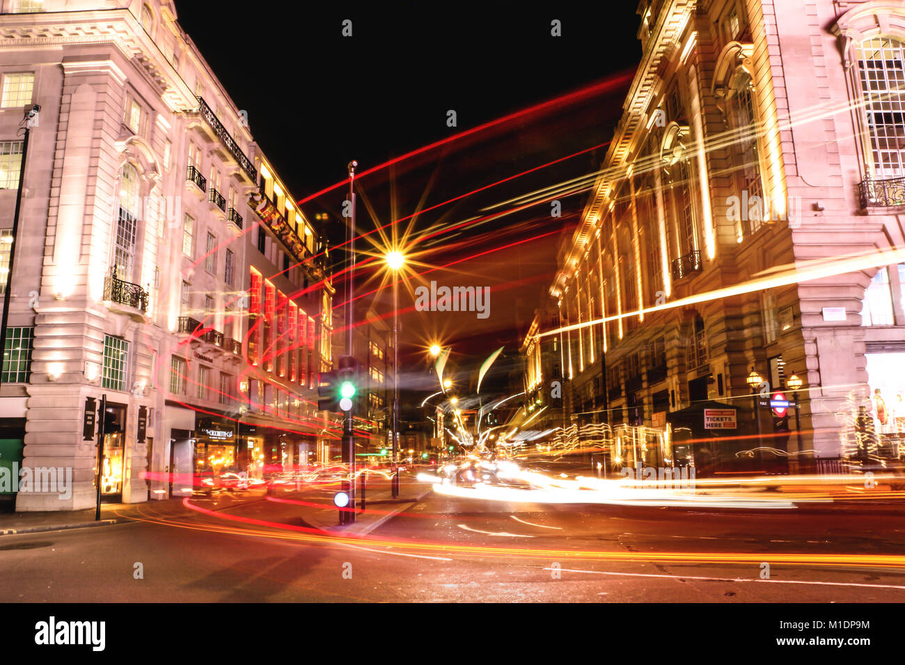 London street at night, London, England Stock Photo - Alamy