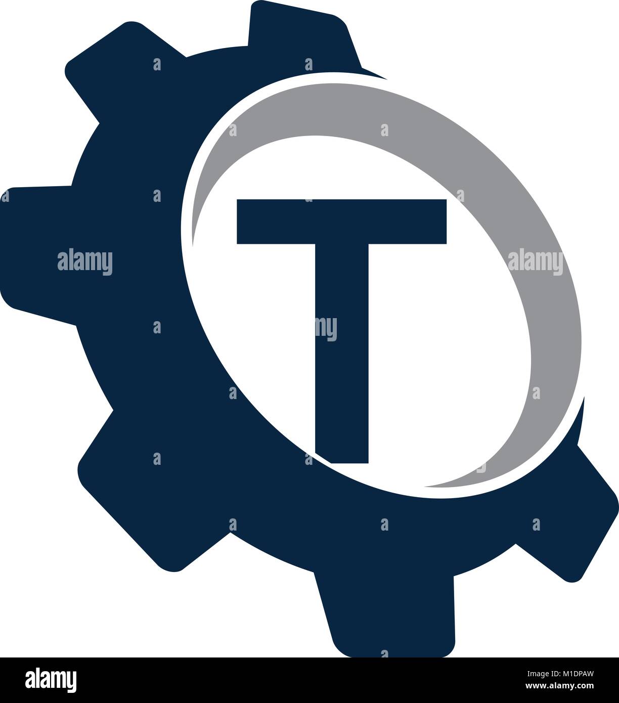 Gear Logo Letter T Stock Vector Image & Art - Alamy