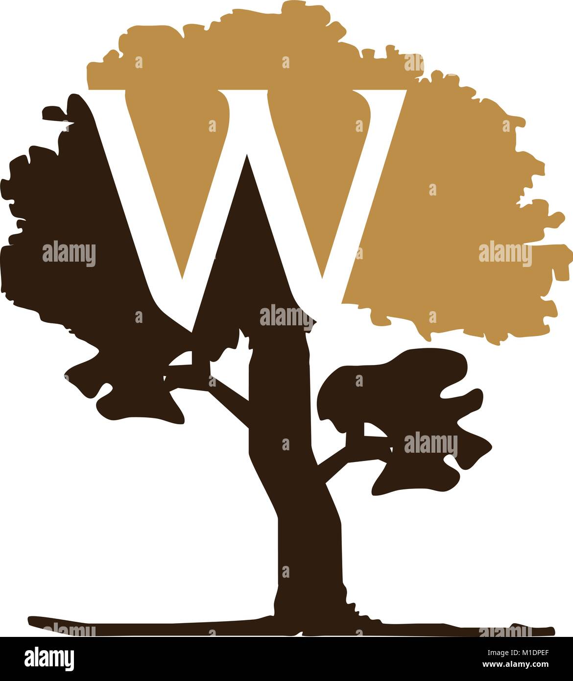 Tree Letter W Stock Vector Image & Art - Alamy