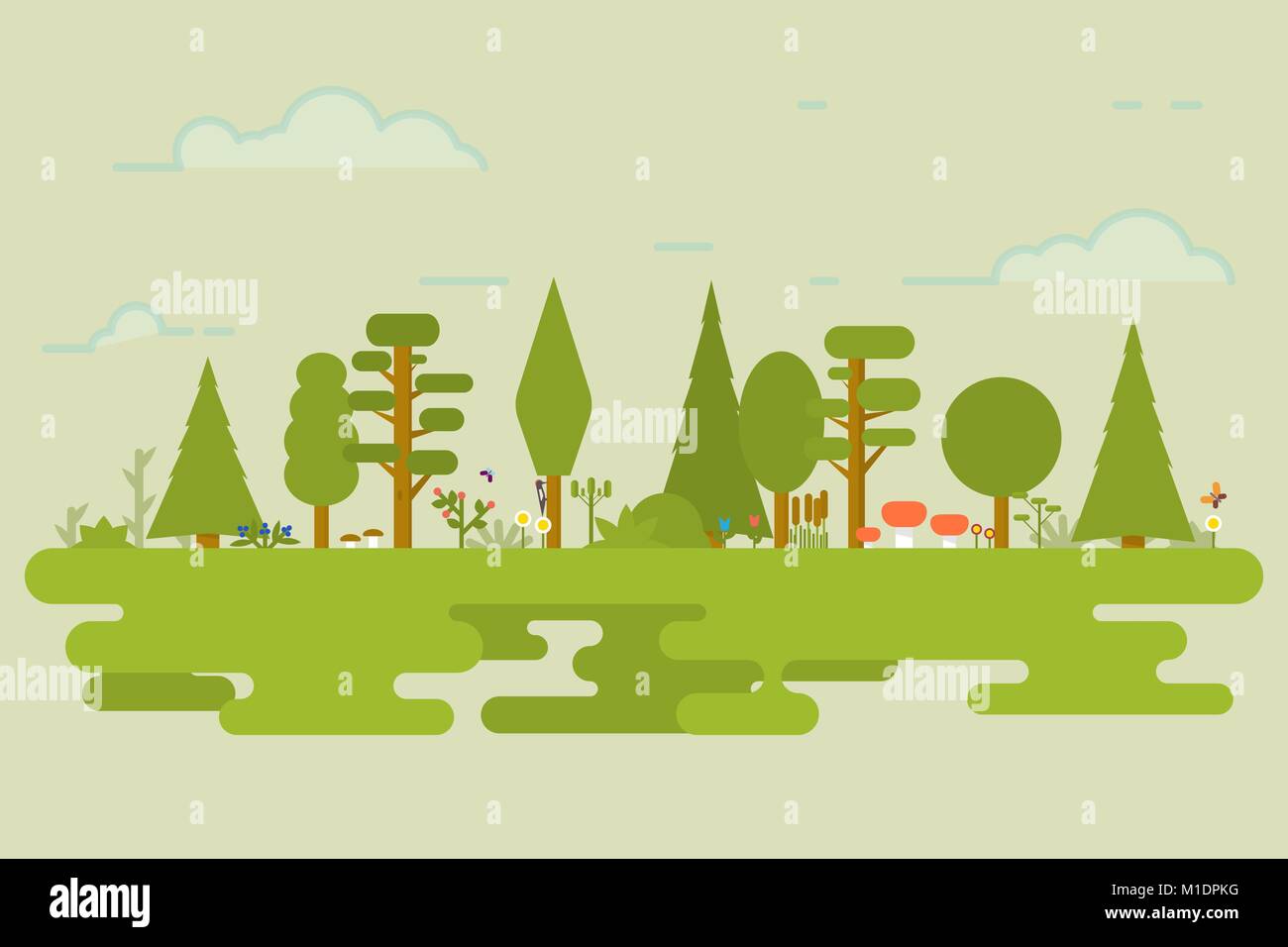 Flat nature scene Stock Vector Images - Alamy