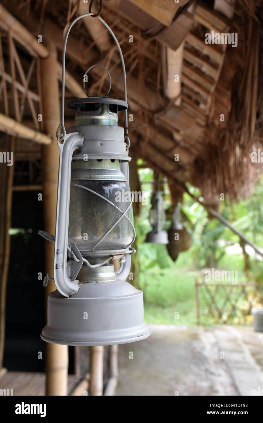 Vintage gas light with hanging baskets hi-res stock photography and ...