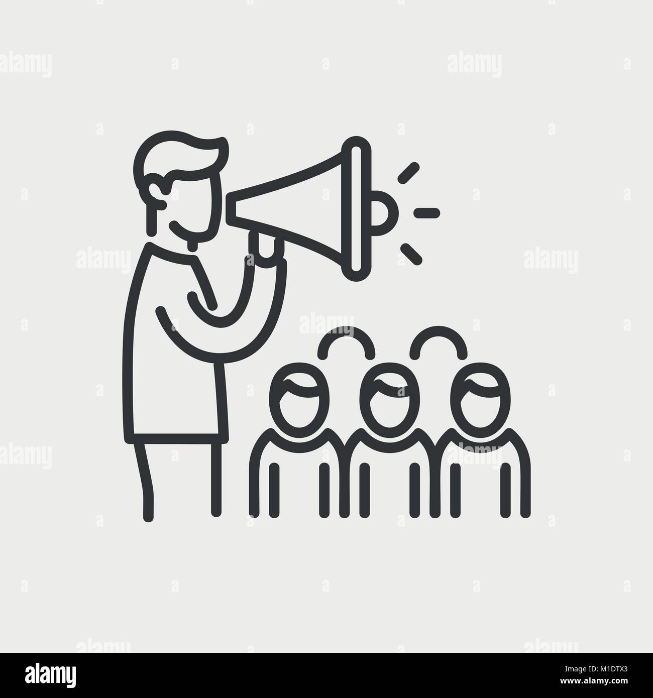Election campaign- line design single isolated icon Stock Vector Image ...