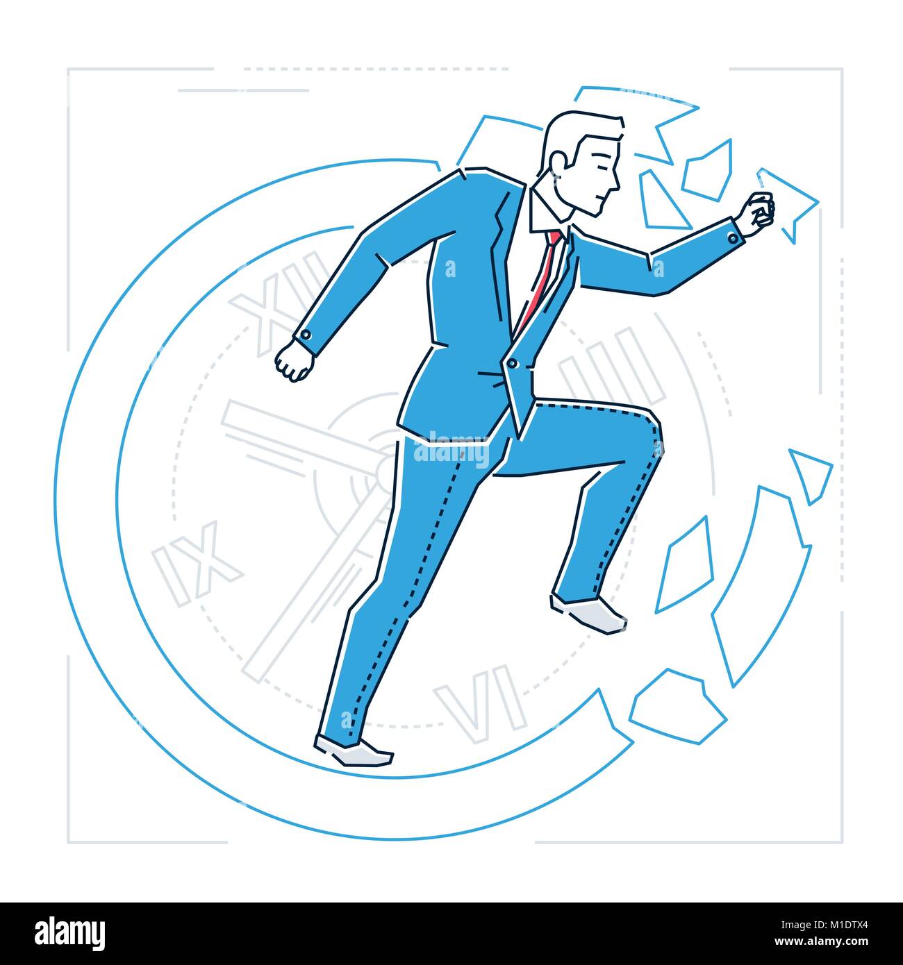 Time management - line design style isolated illustration Stock Vector ...