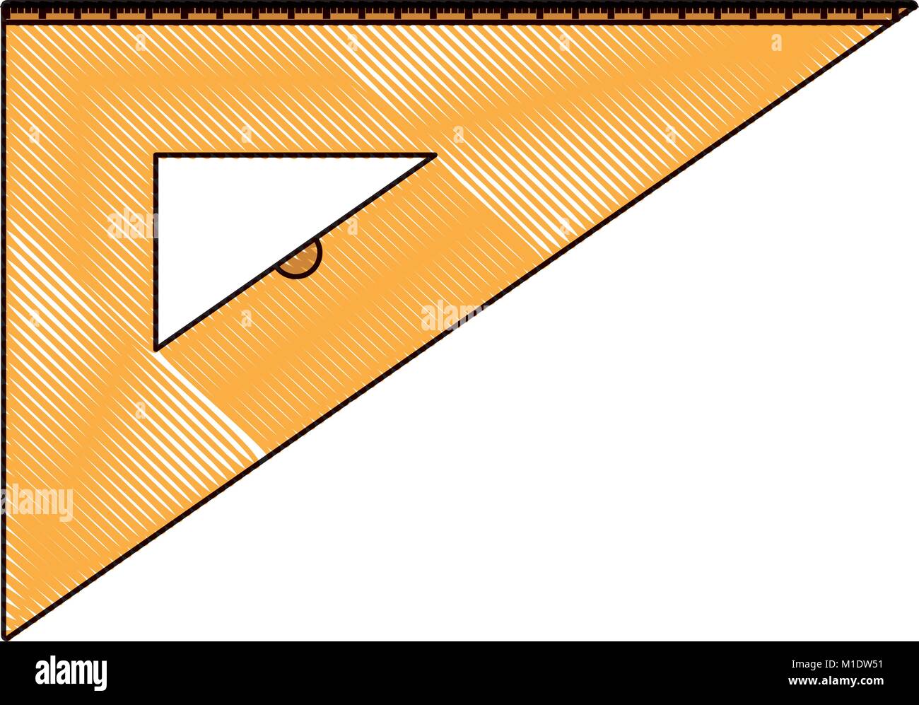 angle ruler icon tool in colored crayon silhouette Stock Vector Image ...