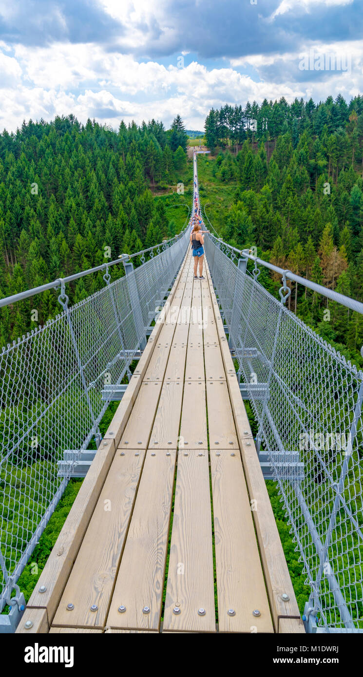 Hanging rope bridge geierlay High Resolution Stock Photography and ...