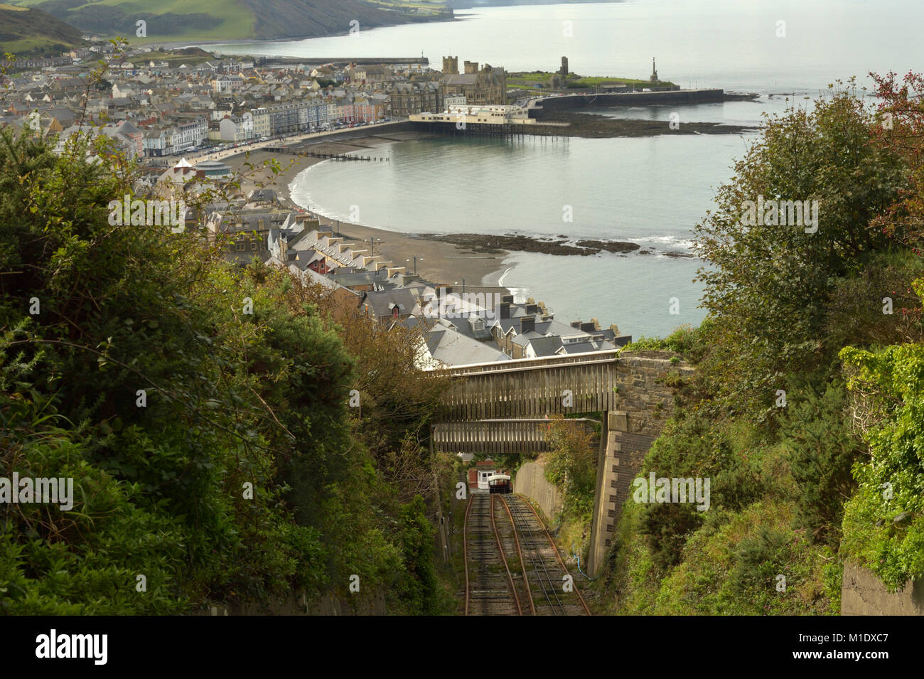 View from Aberystwyth Cliff Railway descending Stock Photo - Alamy