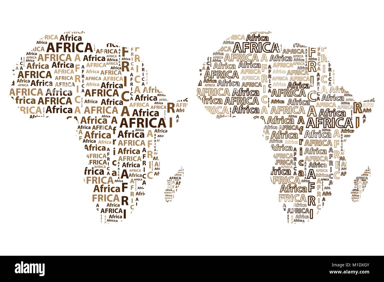 Sketch african letter text continent, African word - in the shape of ...