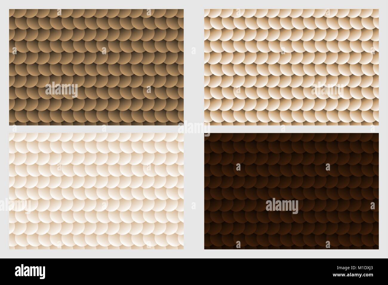 Fish scale pattern, Simple circular background - brown set - vector ...