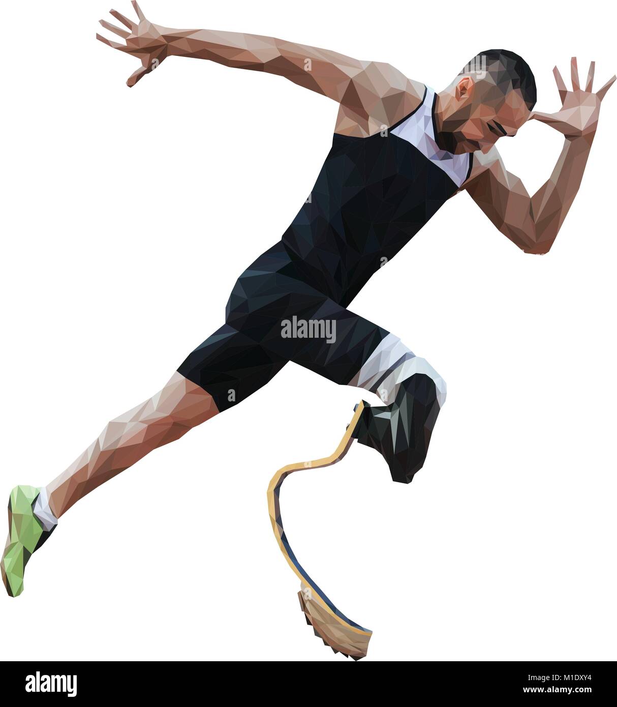 athlete disabled amputee runner prosthetic leg Stock Vector Image & Art ...