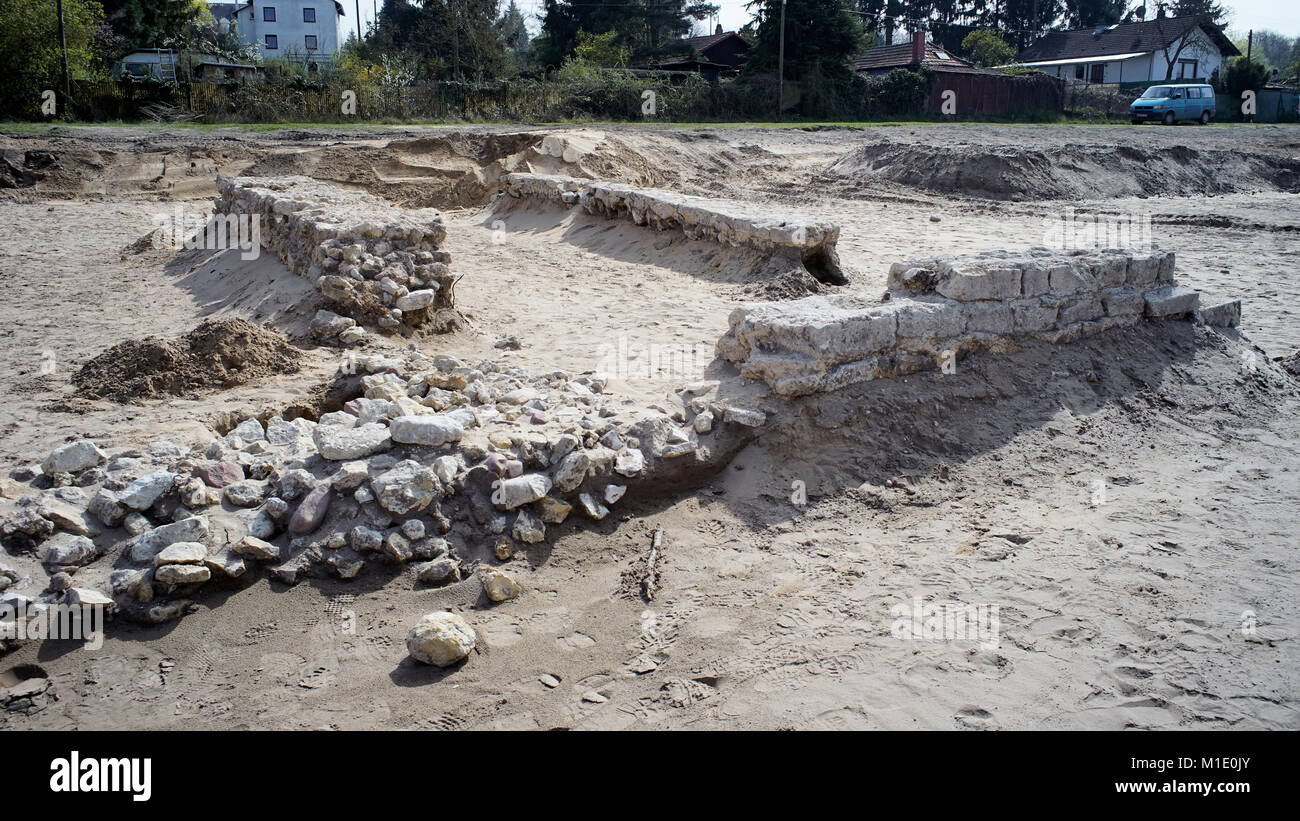 Roman excavation Mainz Gonsenheim, Rheinland-Palatinate, Germany year ...