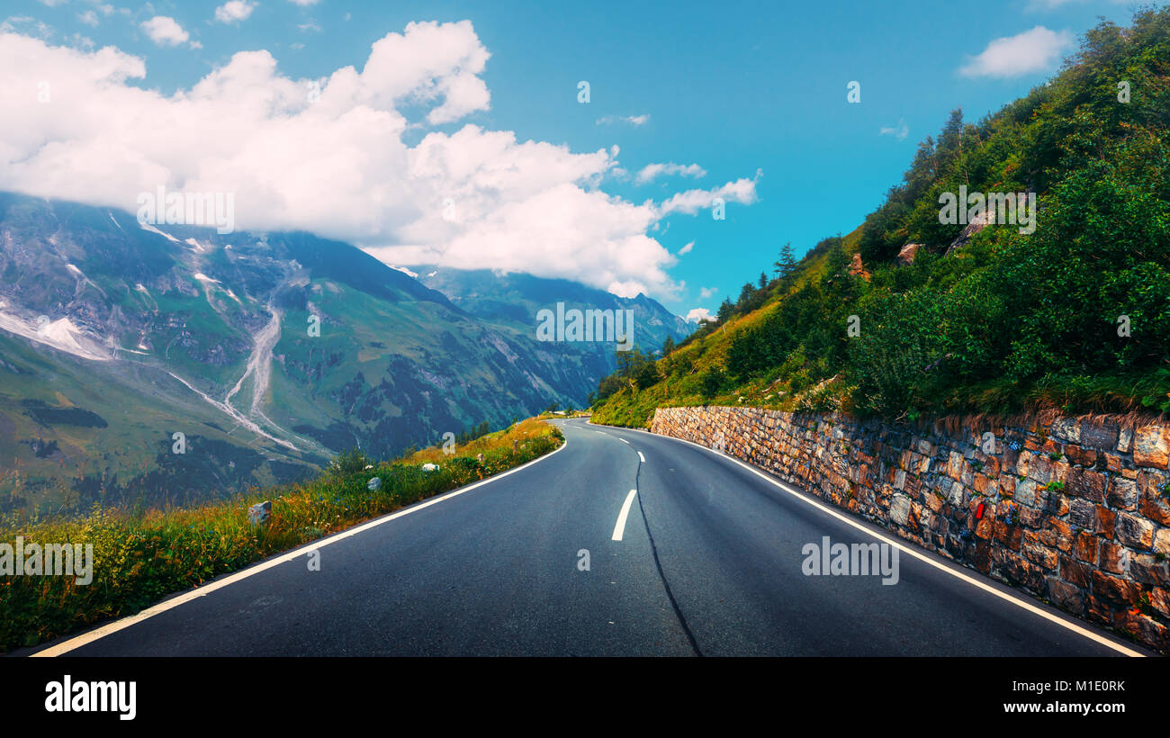 Amazing view of alpine pass Stock Photo - Alamy