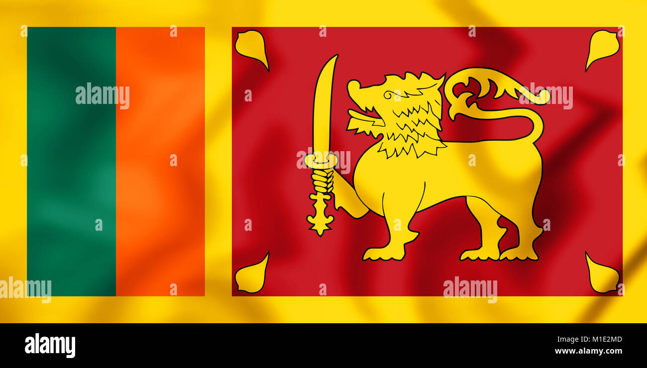 3D Flag of the Sri Lanka. 3D Illustration Stock Photo - Alamy