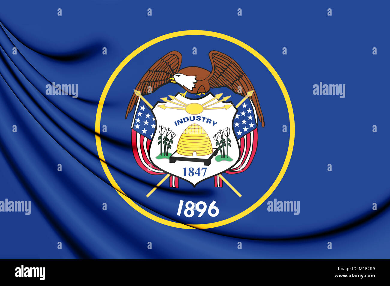 3D Flag of Utah, USA. 3D Illustration Stock Photo - Alamy