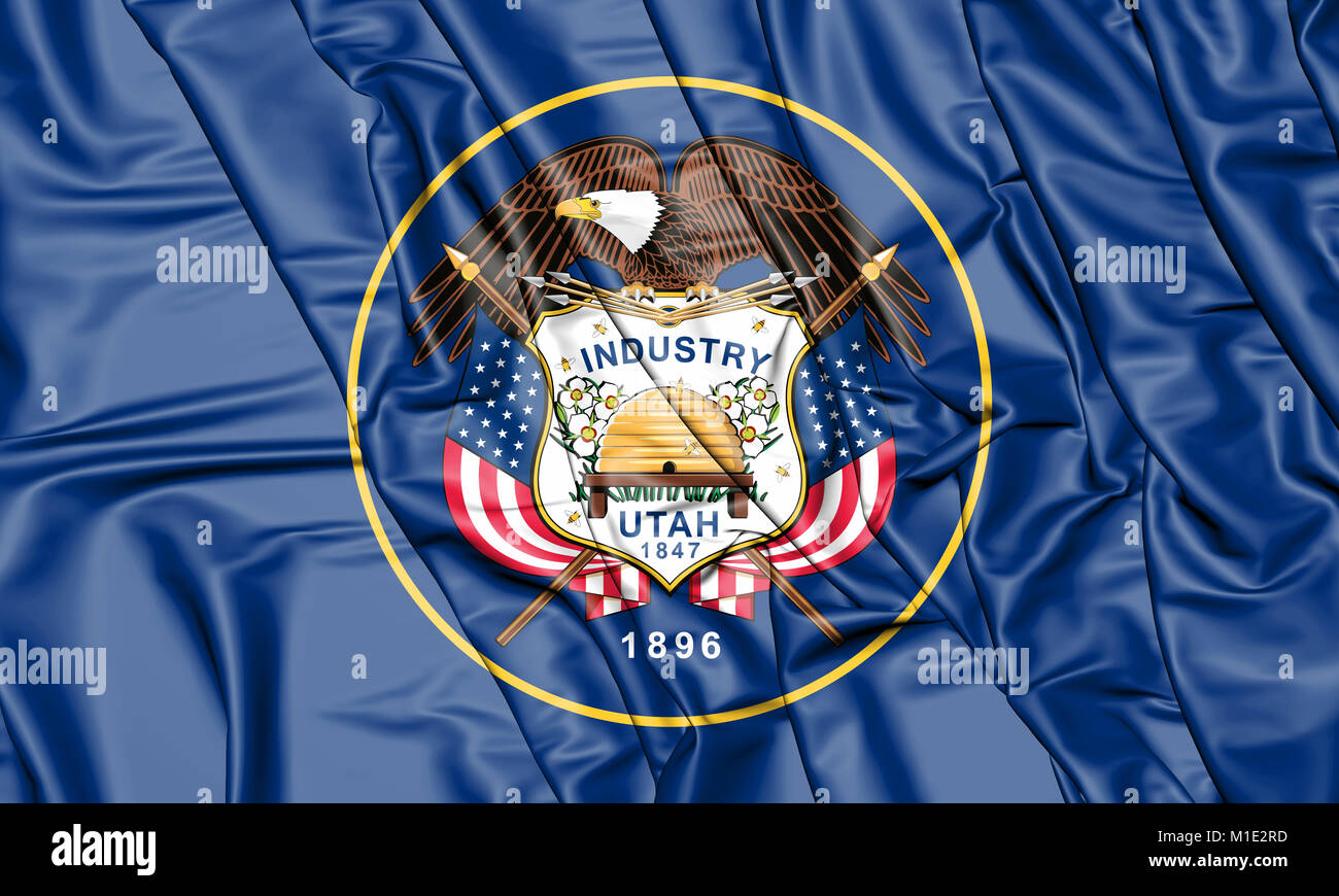 3D Flag of Utah, USA. 3D Illustration Stock Photo - Alamy