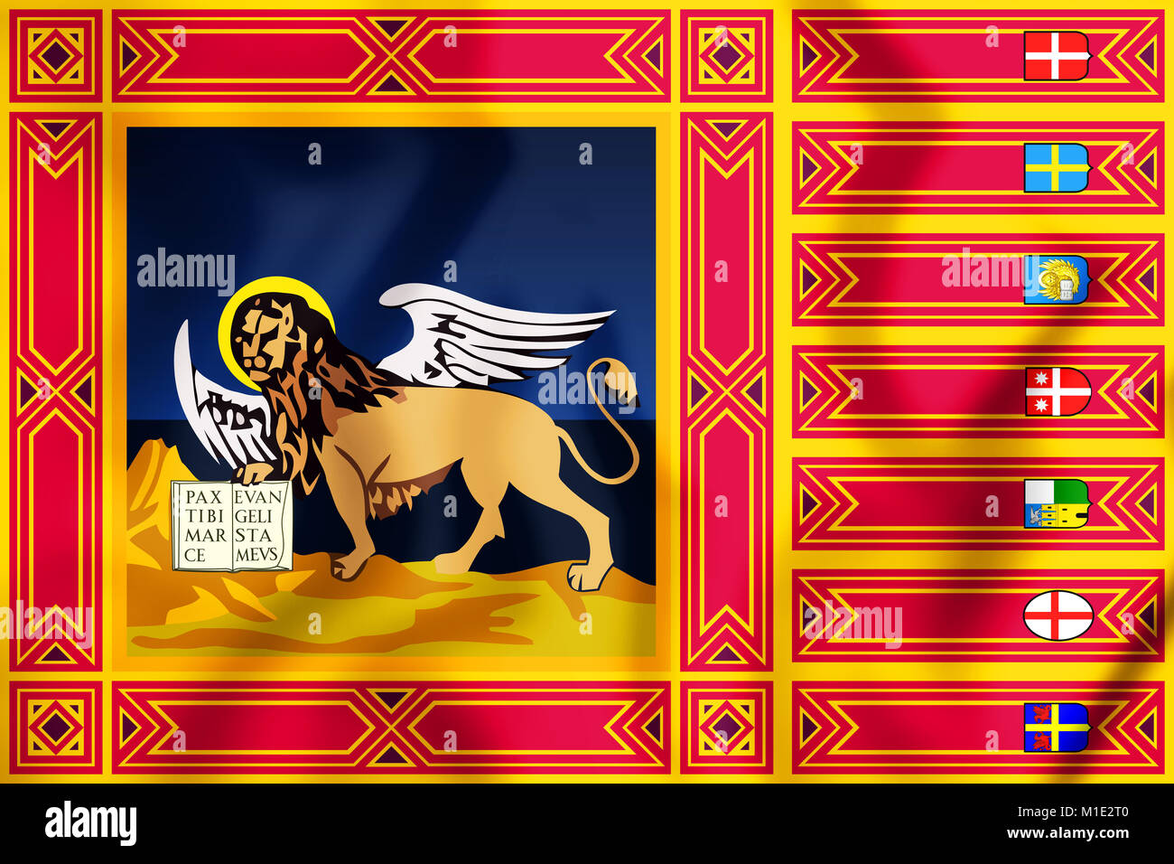 3D Flag of Veneto, Italy. 3D Illustration Stock Photo - Alamy