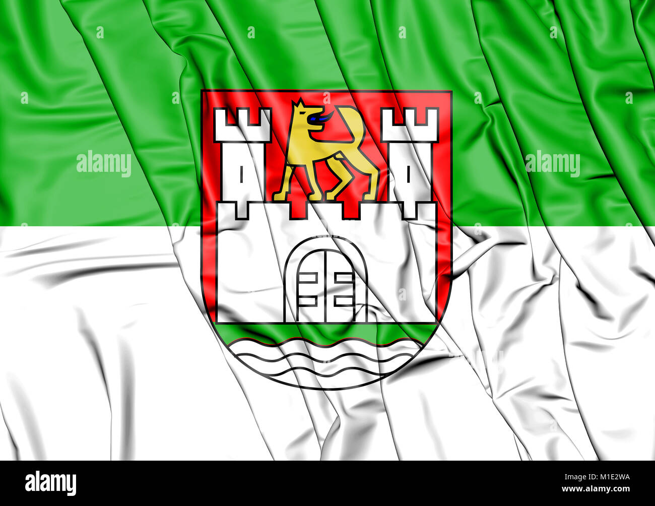 3D Flag of Wolfsburg (Lower Saxony), Germany. 3D Illustration Stock ...