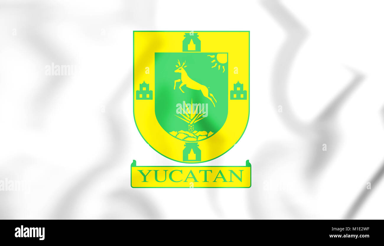 3D Flag of Yucatan State, Mexico. 3D Illustration Stock Photo - Alamy