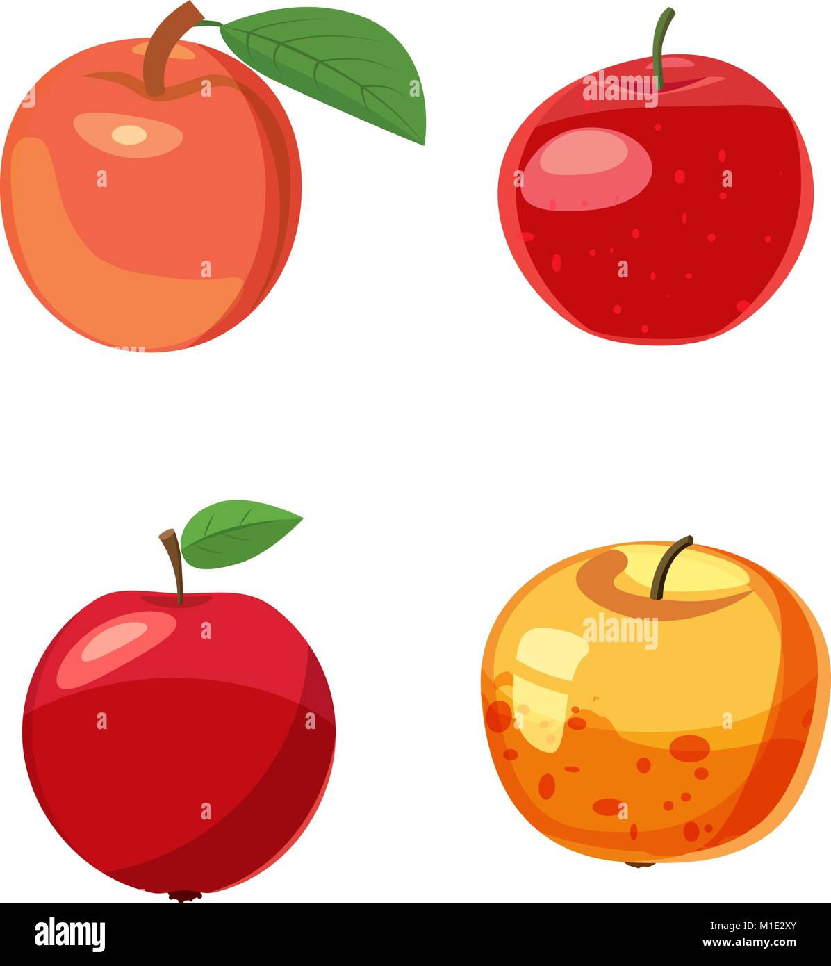 Apple icon set, cartoon style Stock Vector Image & Art - Alamy