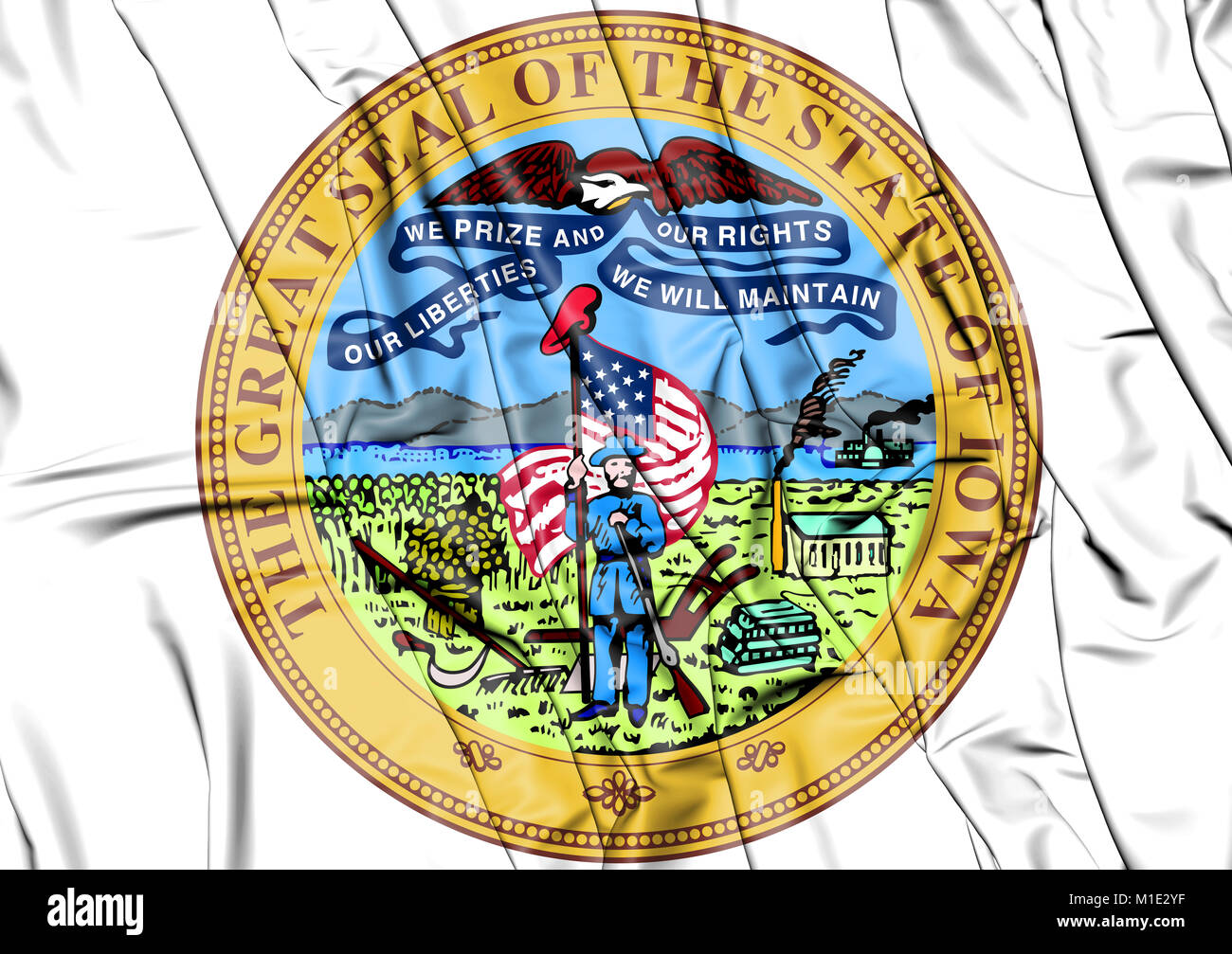 3D Iowa state seal, USA. 3D Illustration Stock Photo - Alamy
