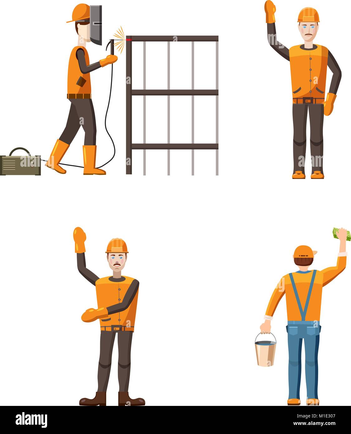 Builder icon set, cartoon style Stock Vector Image & Art - Alamy