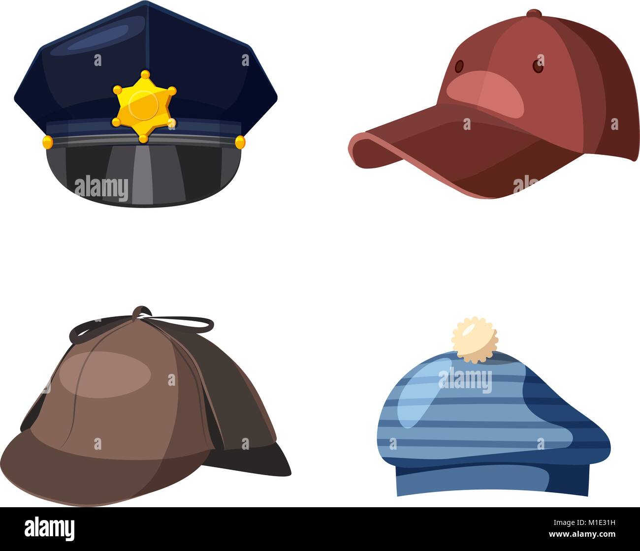 Cap icon set, cartoon style Stock Vector Image & Art - Alamy