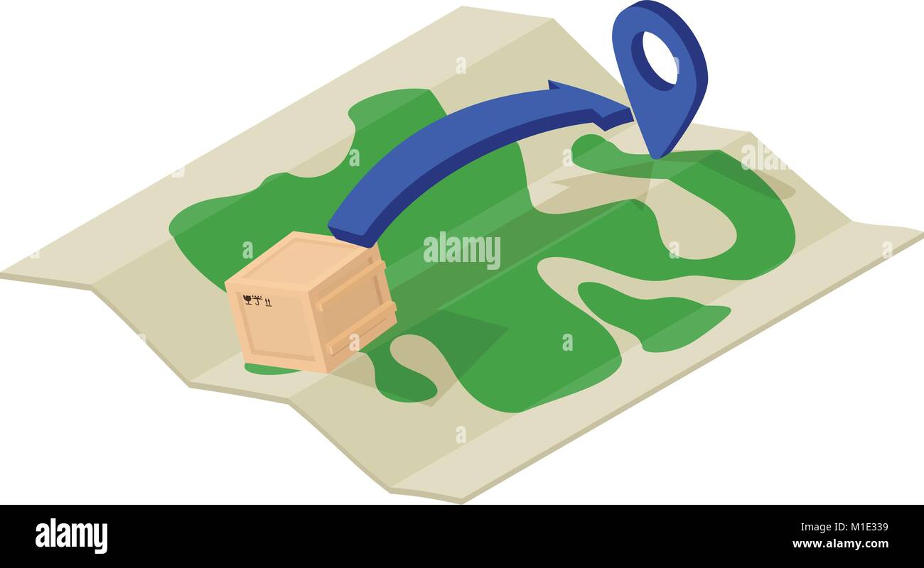 Delivery map icon, isometric style Stock Vector Image & Art - Alamy