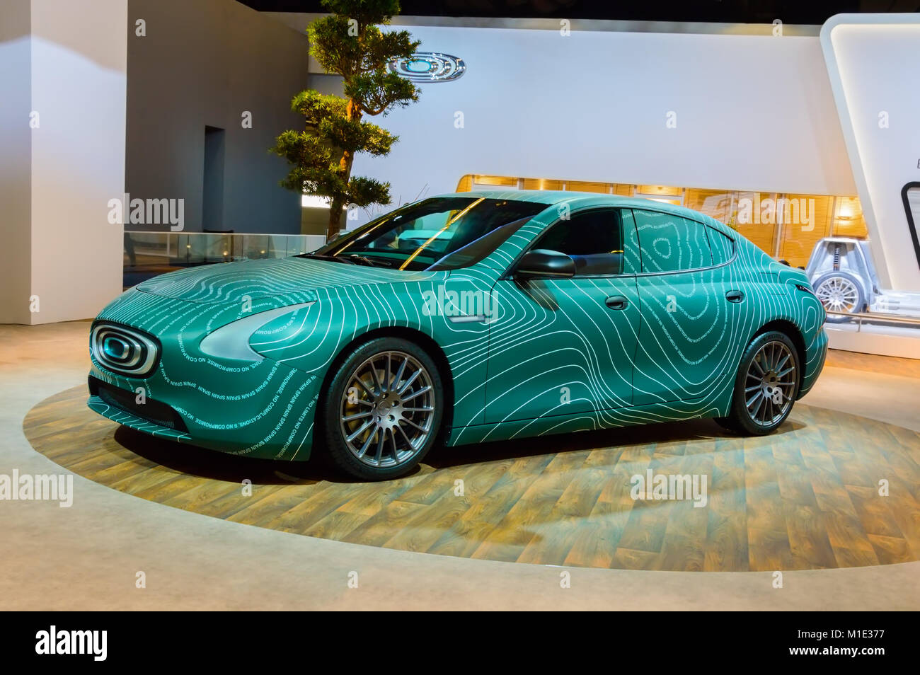 FRANKFURT, GERMANY - SEP 17, 2017: Thunder Power TP-01 EV prototype ...