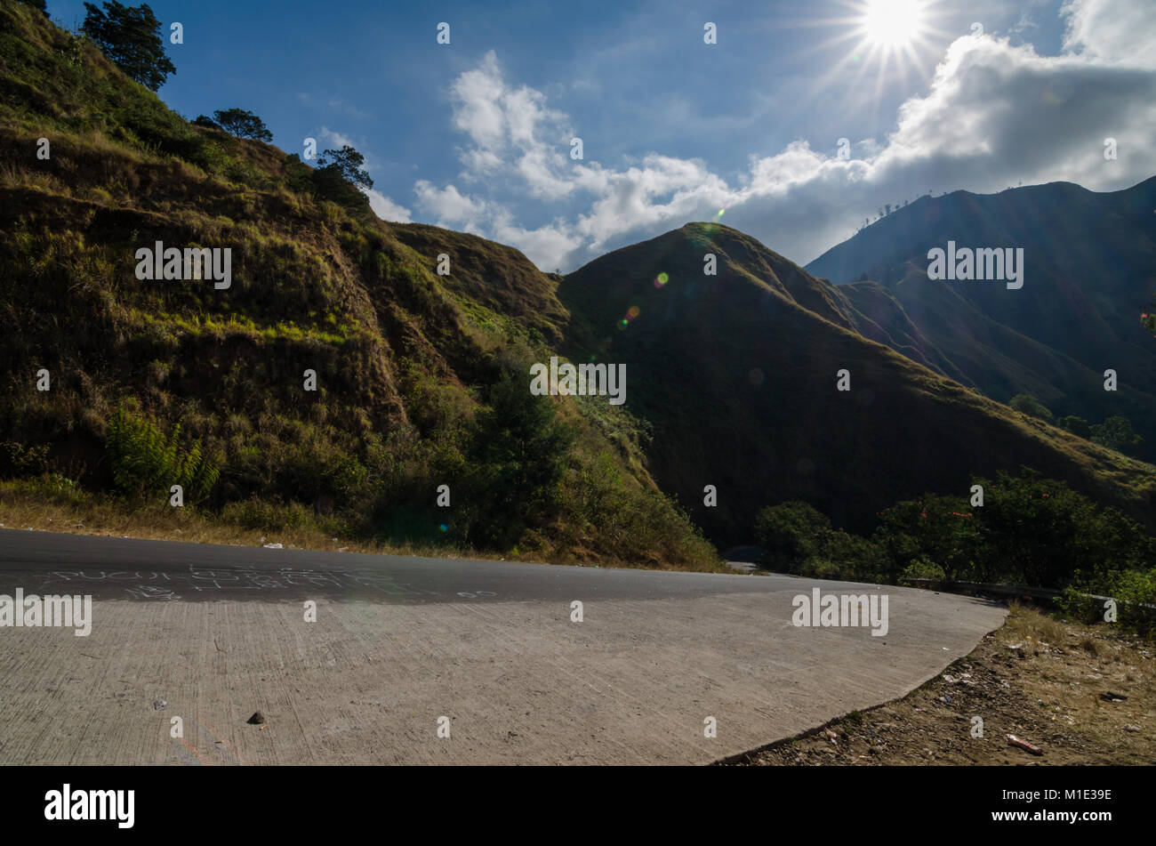 Road to Mount. Rinjani, the mountain is in the Regency of North Lombok ...