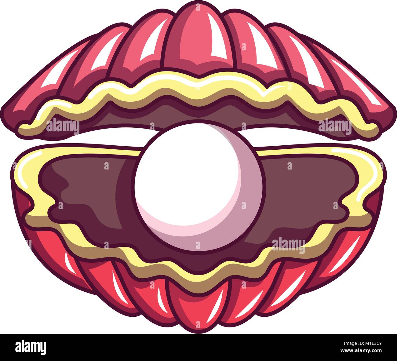 Shell with pearl icon, cartoon style Stock Vector Image & Art - Alamy