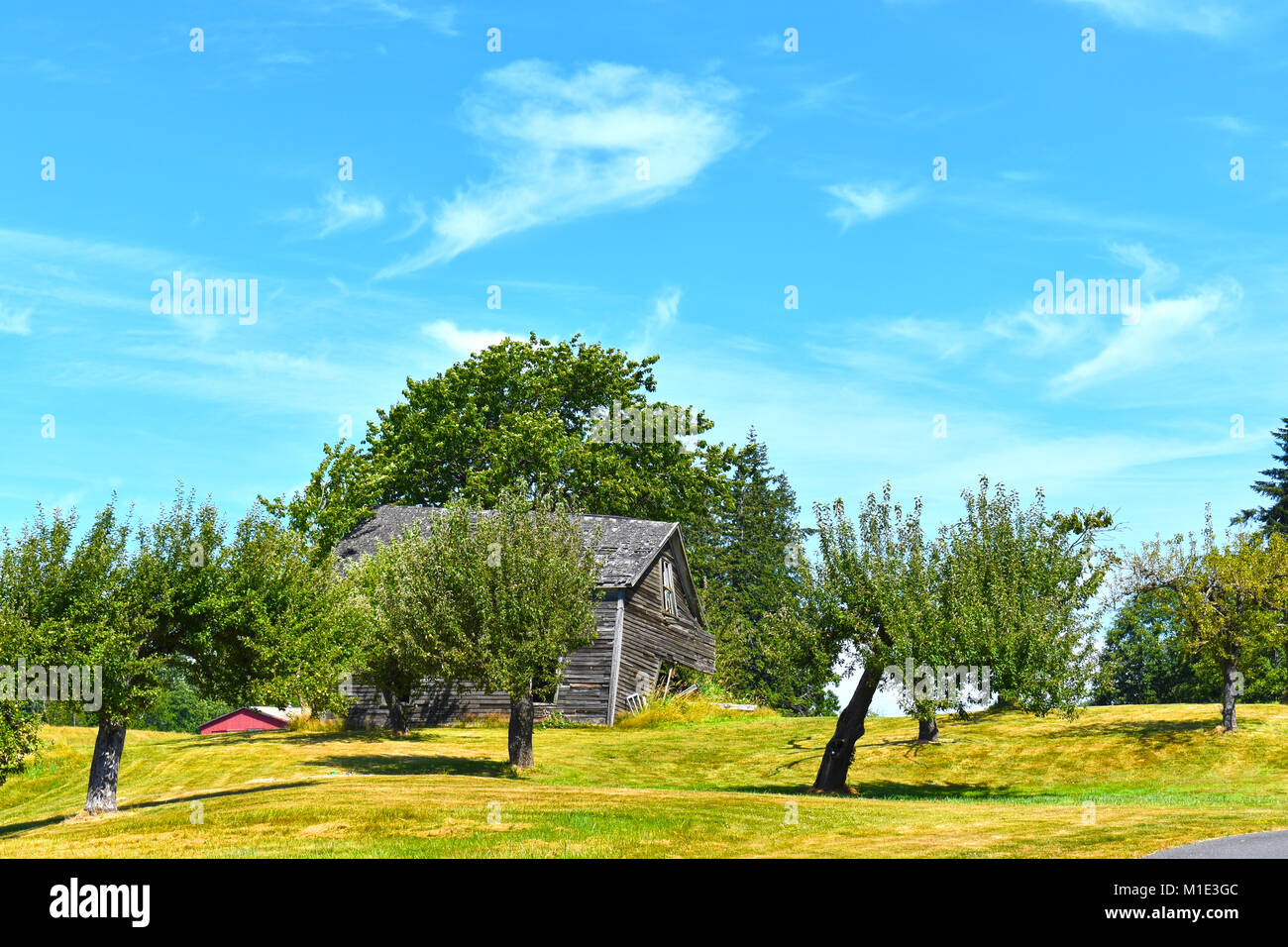 A rustic historical old barn in the beautiful countryside of the ...