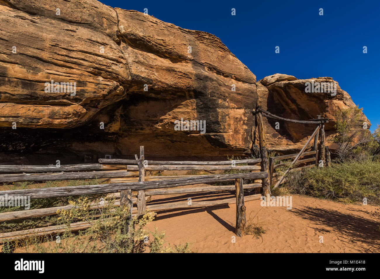 Gate and fence for old cowboy camp, used until 1975, along the Cave ...