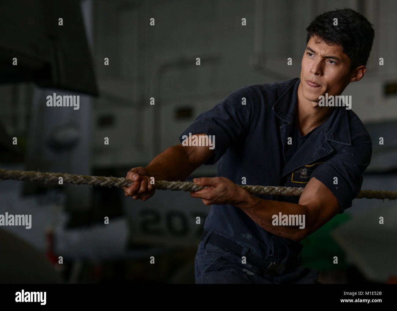 PHILIPPINE SEA (Nov. 9, 2017) U.S. Navy Seaman Gilbert Ramirez, from ...