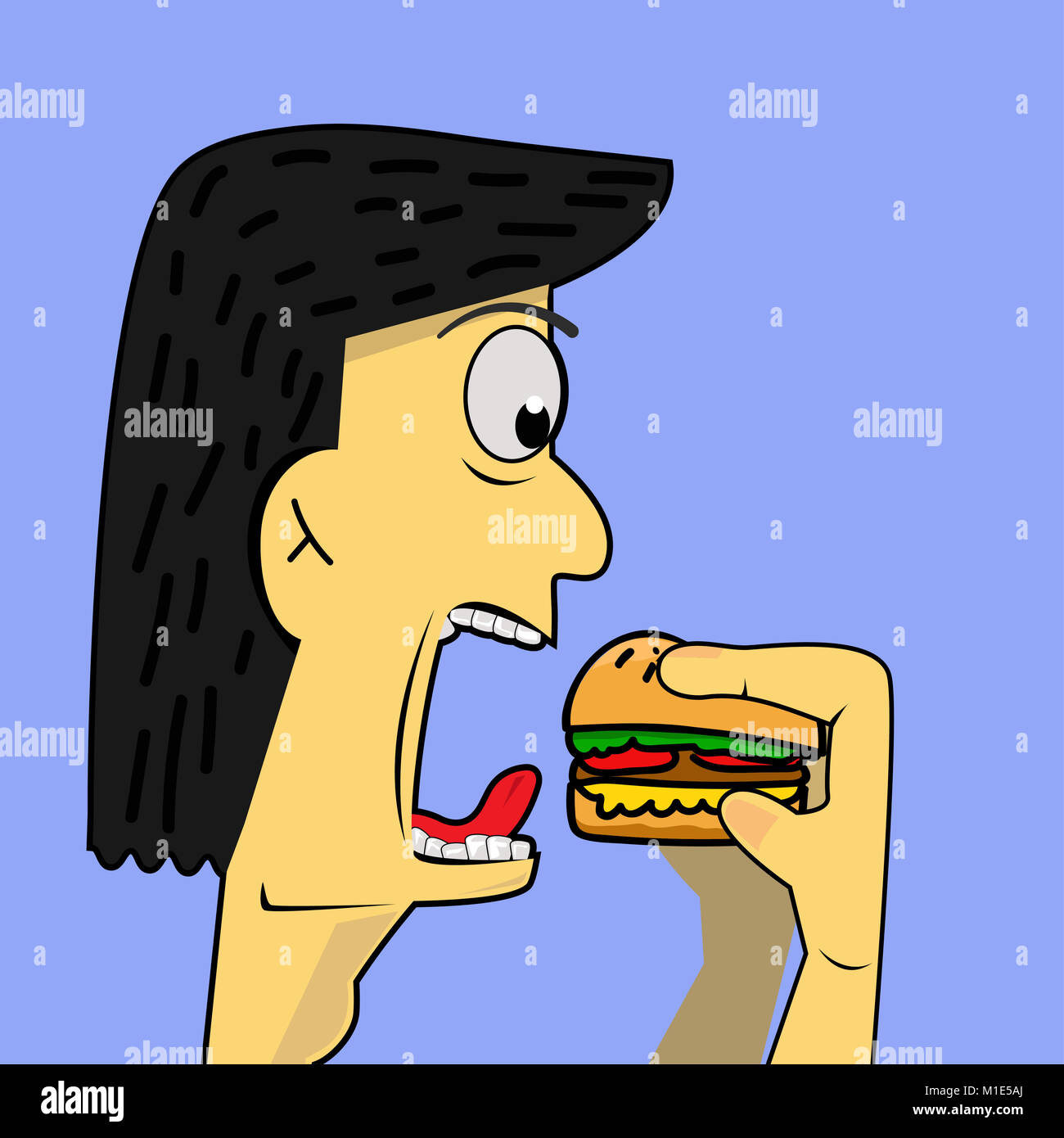 human with burger Stock Photo - Alamy