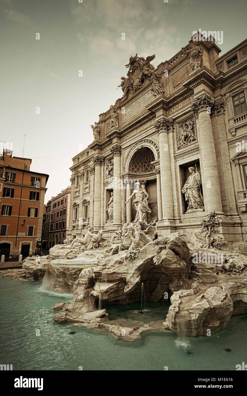 Trevi Fountain with Baroque style as the famous tourism attraction in ...