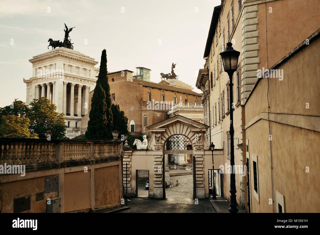 Street view with historical buildings in Rome, Italy Stock Photo - Alamy