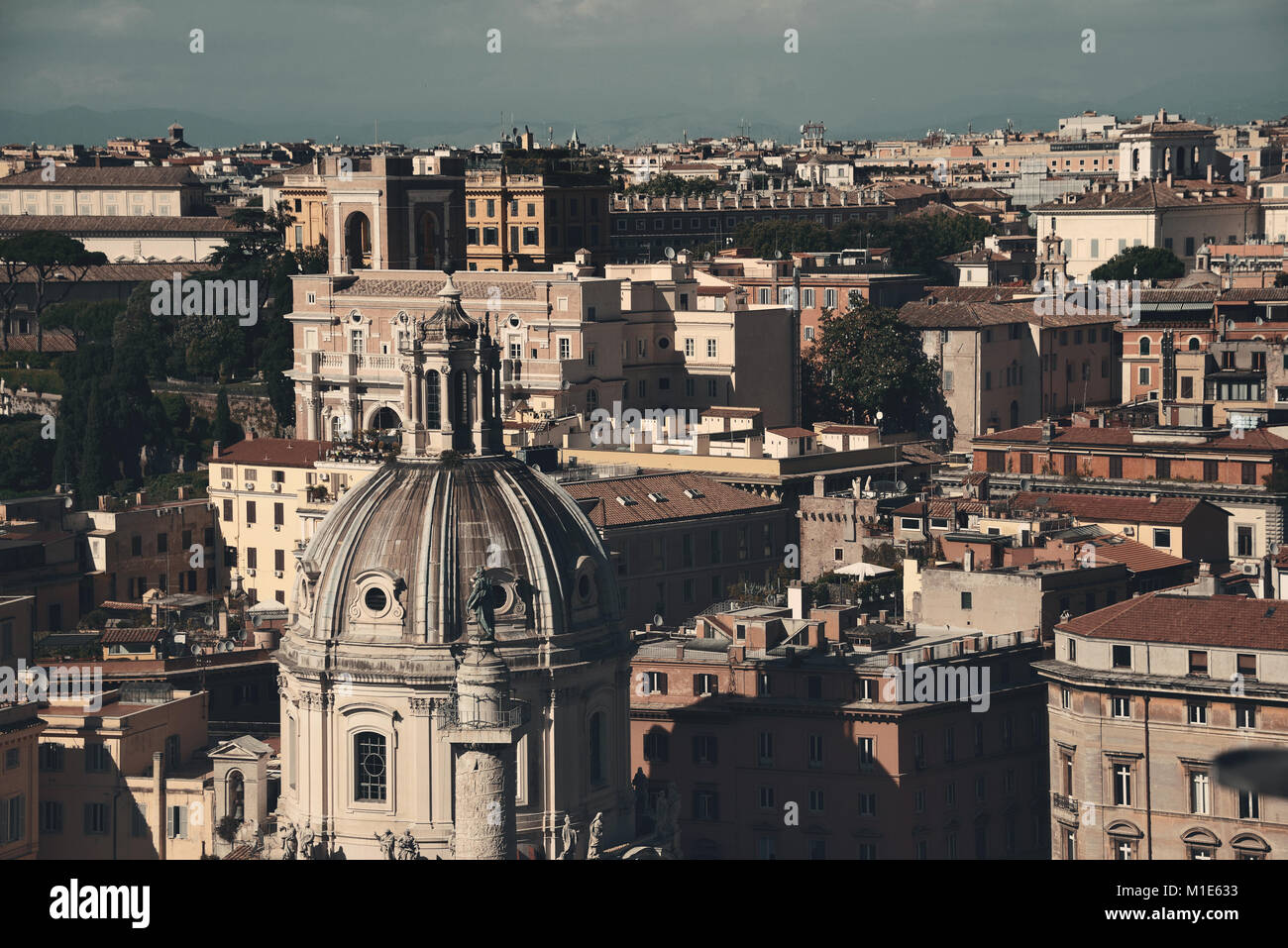 Rome rooftop view with ancient architecture in Italy Stock Photo - Alamy
