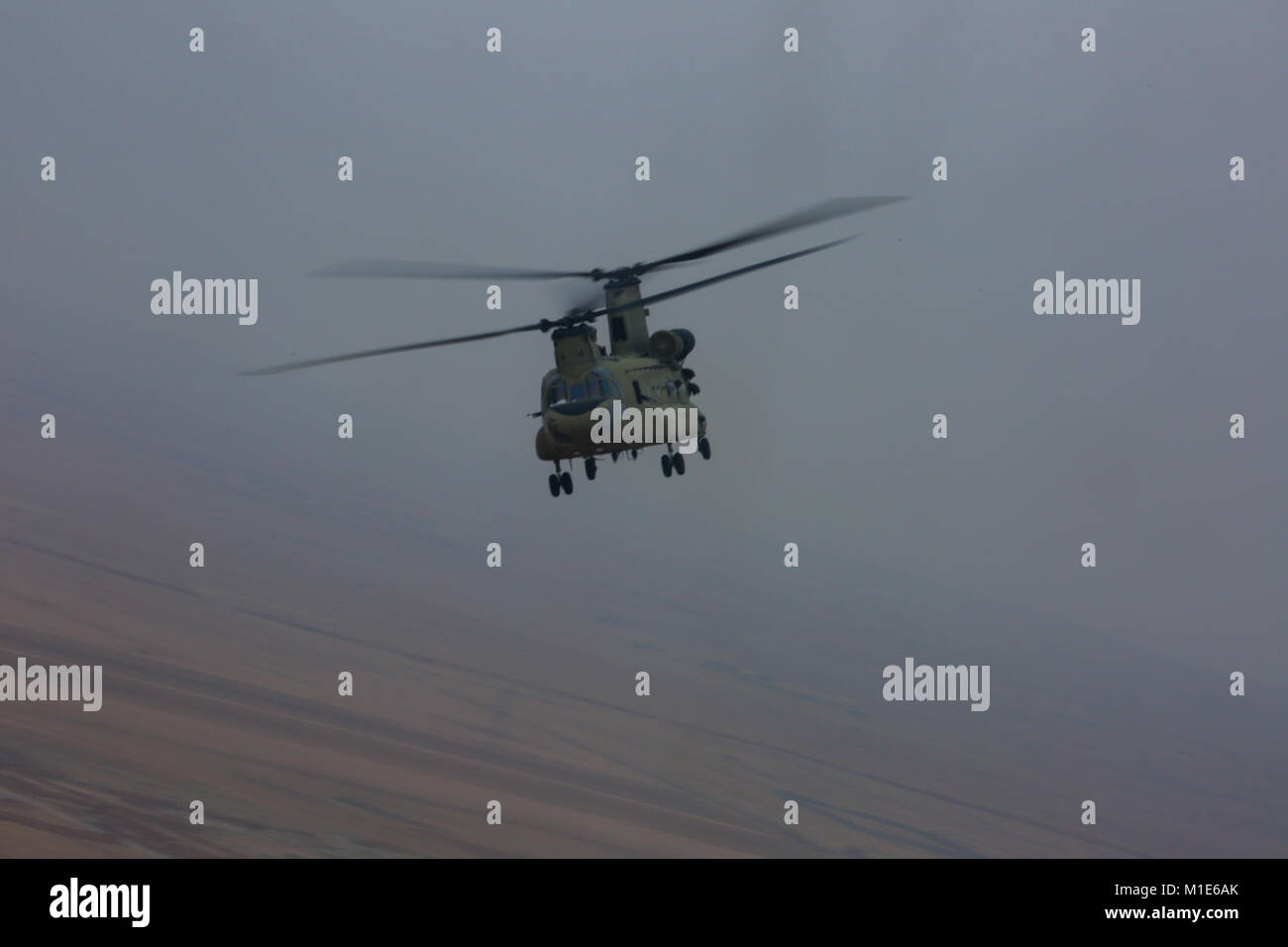 A CH-47 Chinook flies over Iraq, Jan. 18, 2018. The Chinook carried ...