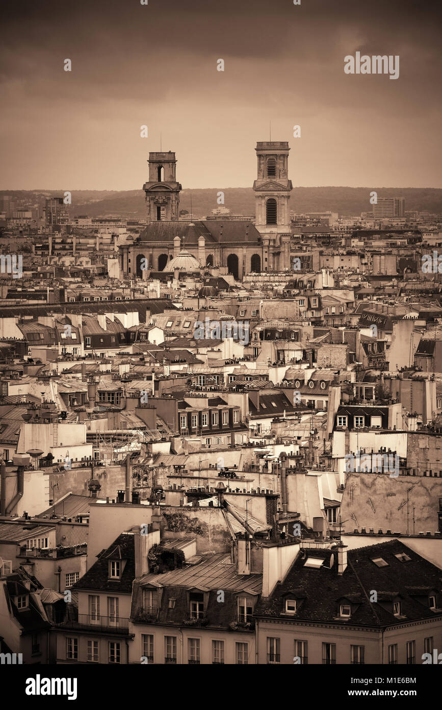 Paris rooftop view from Notre-Dame Cathedral Stock Photo - Alamy