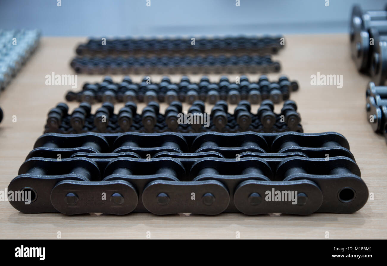 High precision roller chain for industry and manufacturing Stock Photo ...