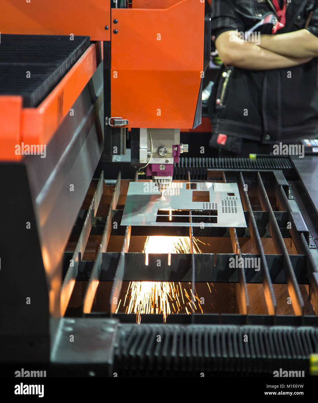 CNC laser cutting machine cut sheet of metal Stock Photo - Alamy