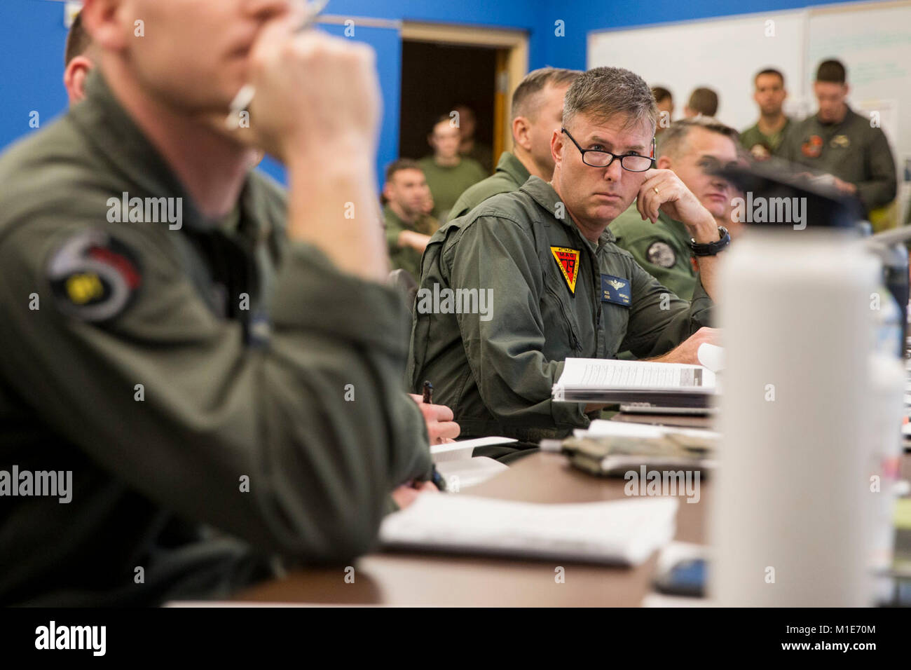 U.S. Marine Corps Col. Robert Morgan, commanding officer of Marine ...