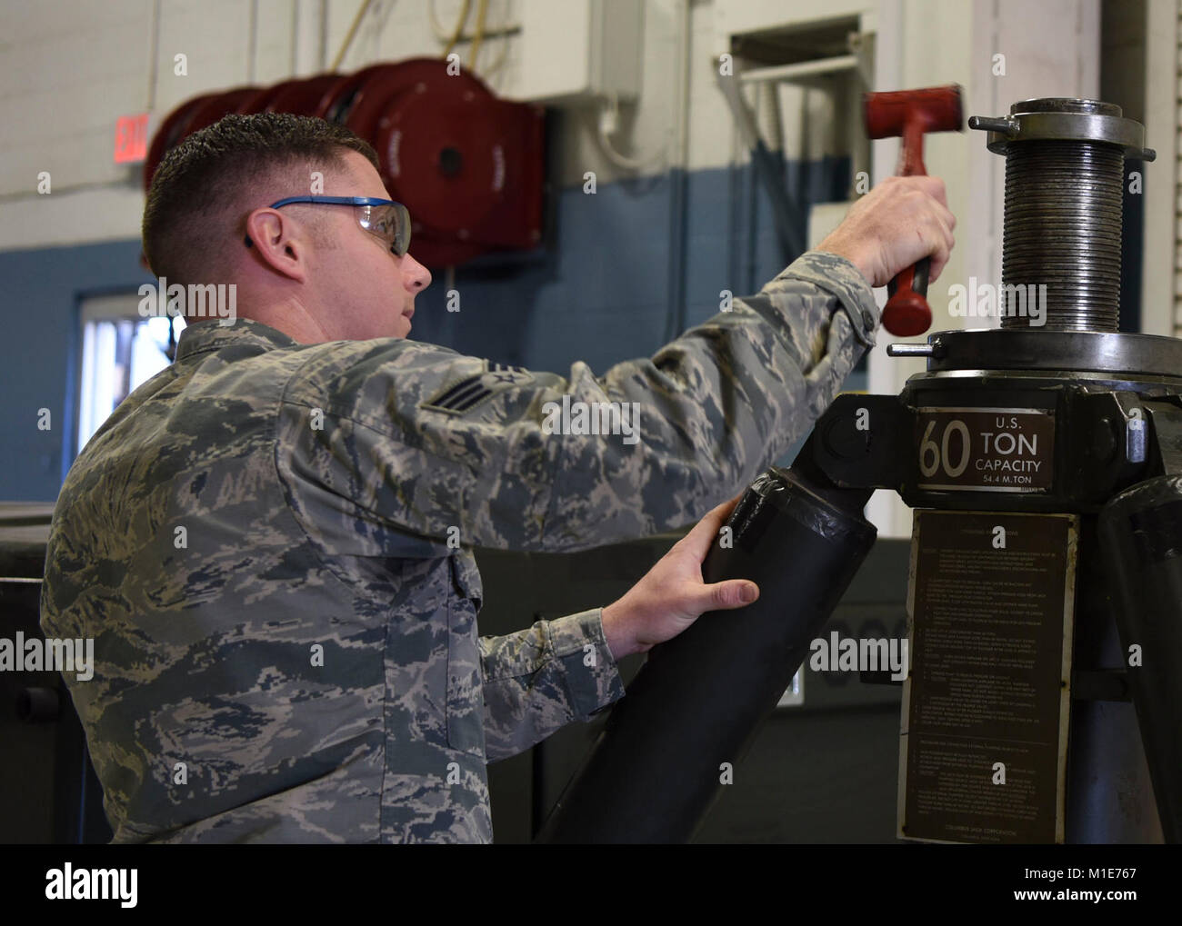 U.S. Air Force Senior Airman Tyler Sanders, 7th Equipment Maintenance Squadron aerospace ground ...