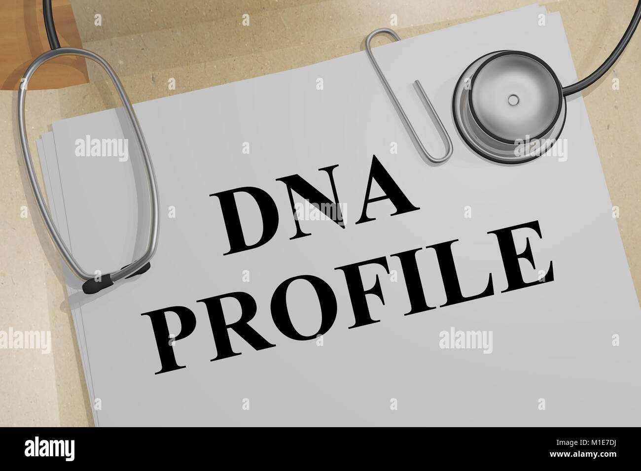 3D illustration of DNA PROFILE title on a medical document Stock Photo ...