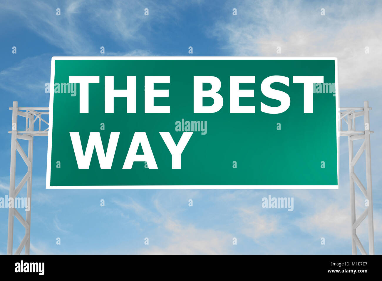 3D illustration of THE BEST WAY script on road sign Stock Photo - Alamy