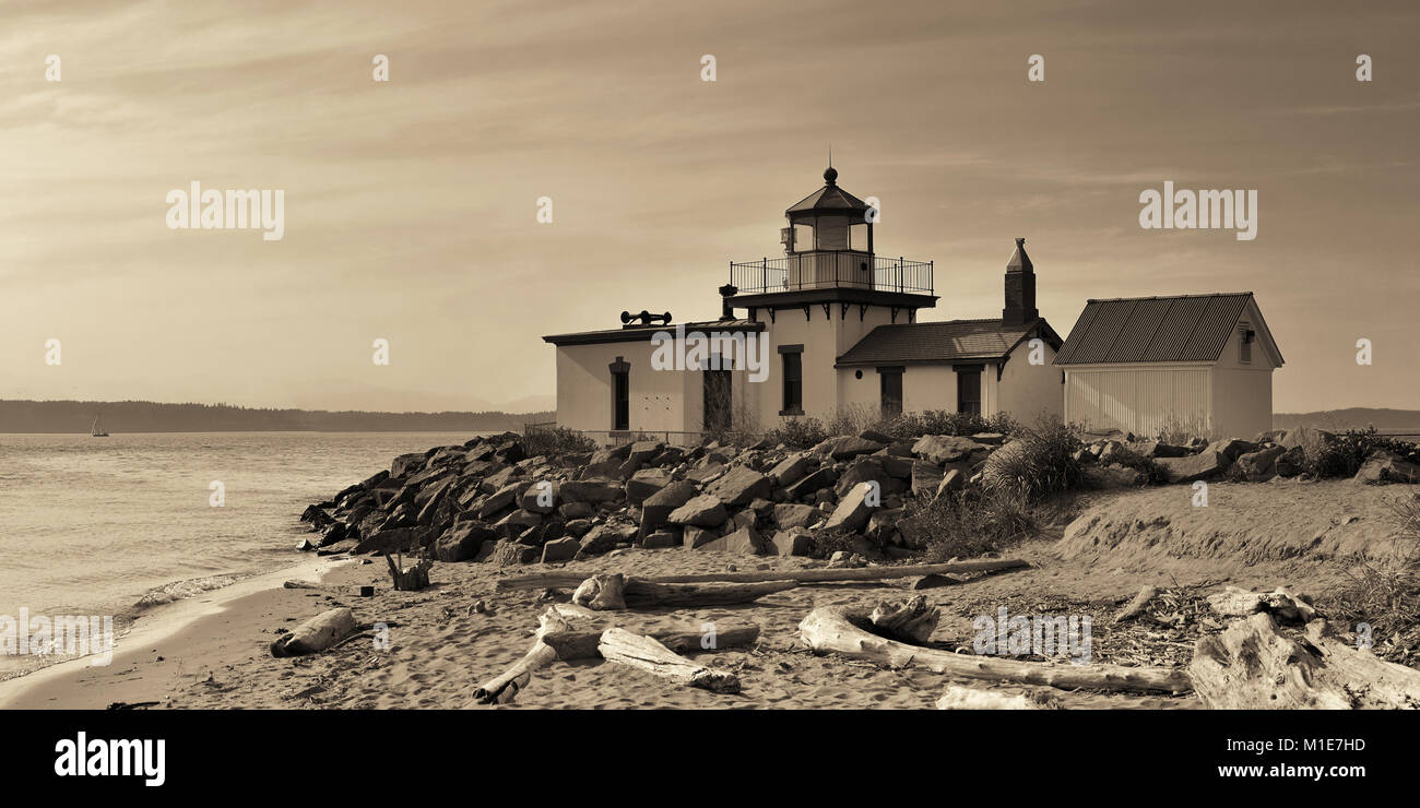 West point lighthouse in Seattle, WA Stock Photo - Alamy