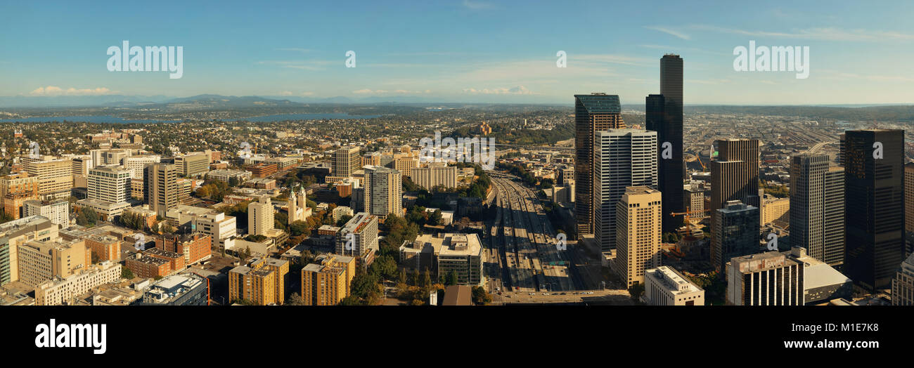 Seattle rooftop view with city urban architecture Stock Photo - Alamy